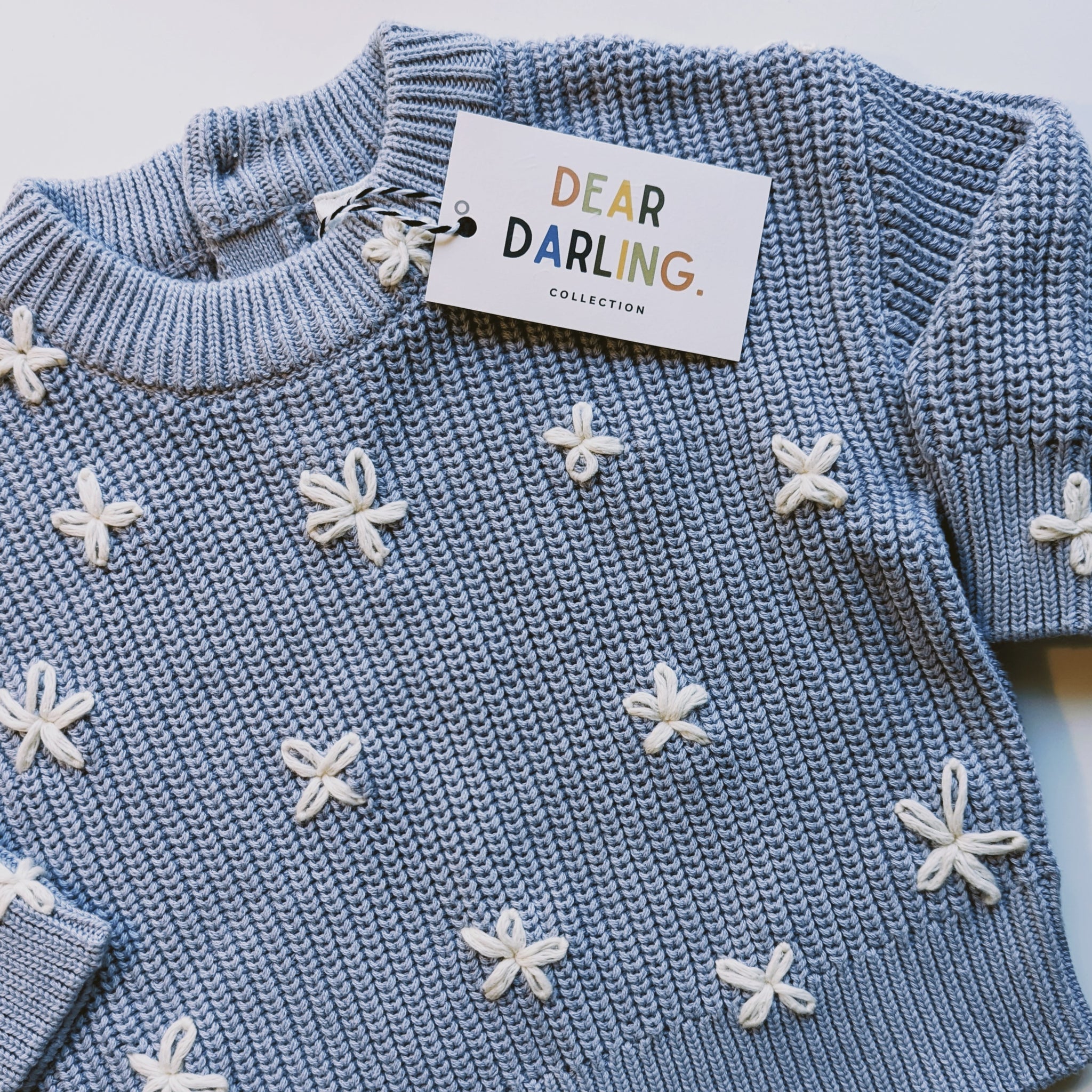 Children's Chocolate Brown Hand Embroidered Personalised Knit – Dear ...