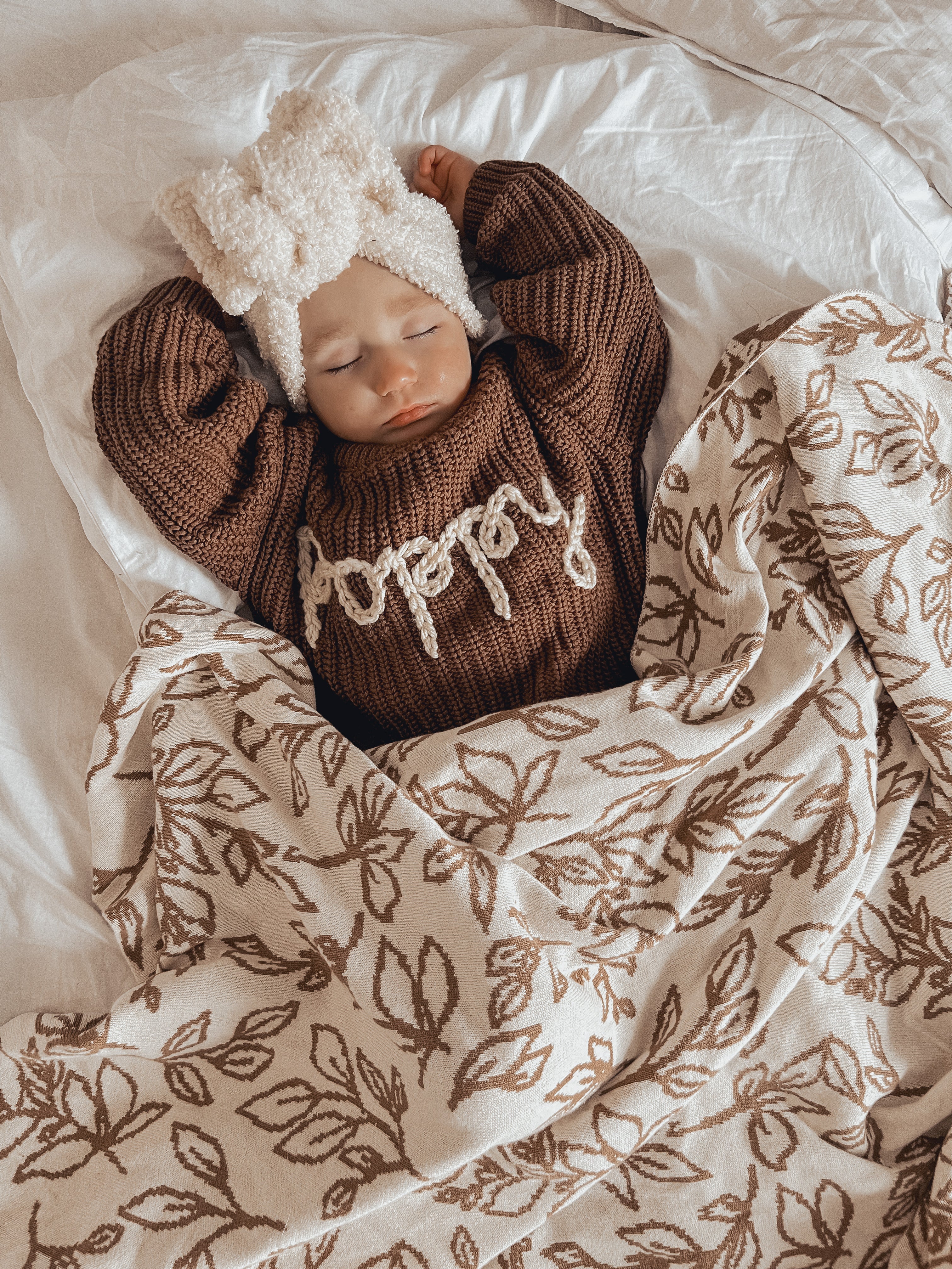 Children's Chocolate Brown Hand Embroidered Personalised Knit – Dear ...